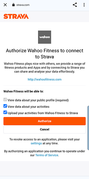 Authorized Apps [Wahoo app] – Wahoo Fitness Support