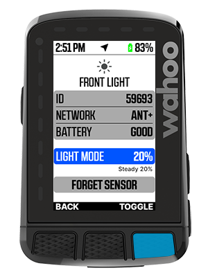 Smart light control [ELEMNT] – Wahoo Fitness Support